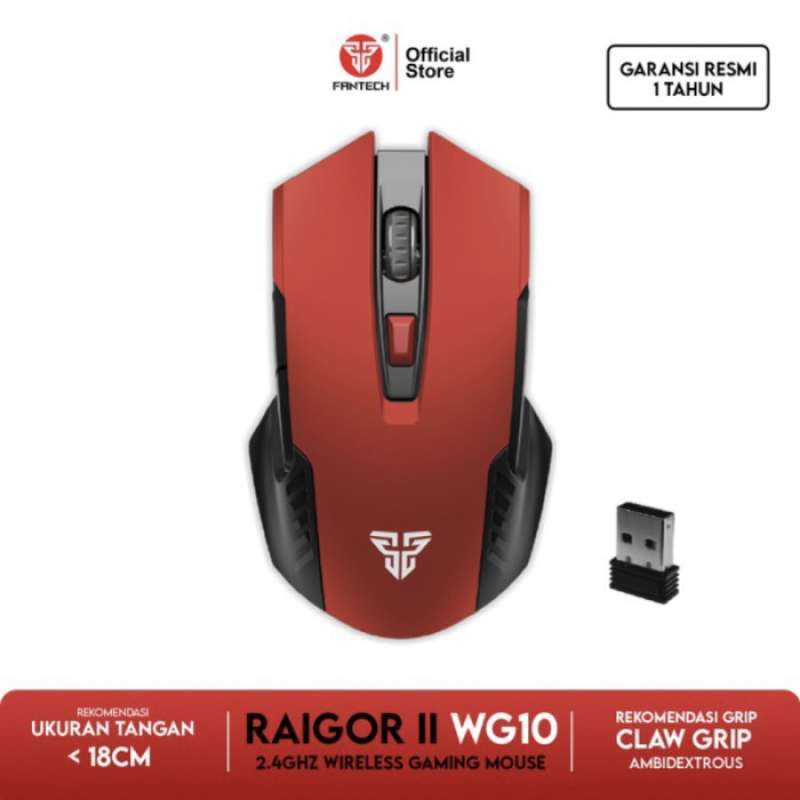 Promo Fantech Wg10 Gaming Wireless Mouse Raigor Ii - Merah Diskon 23% ...