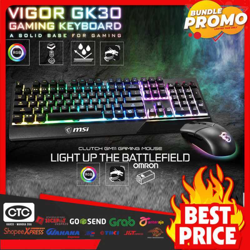 Jual Paket Bundle Mouse & Keyboard Gaming Msi Vigor Gk30 Rgb + Clutch ...