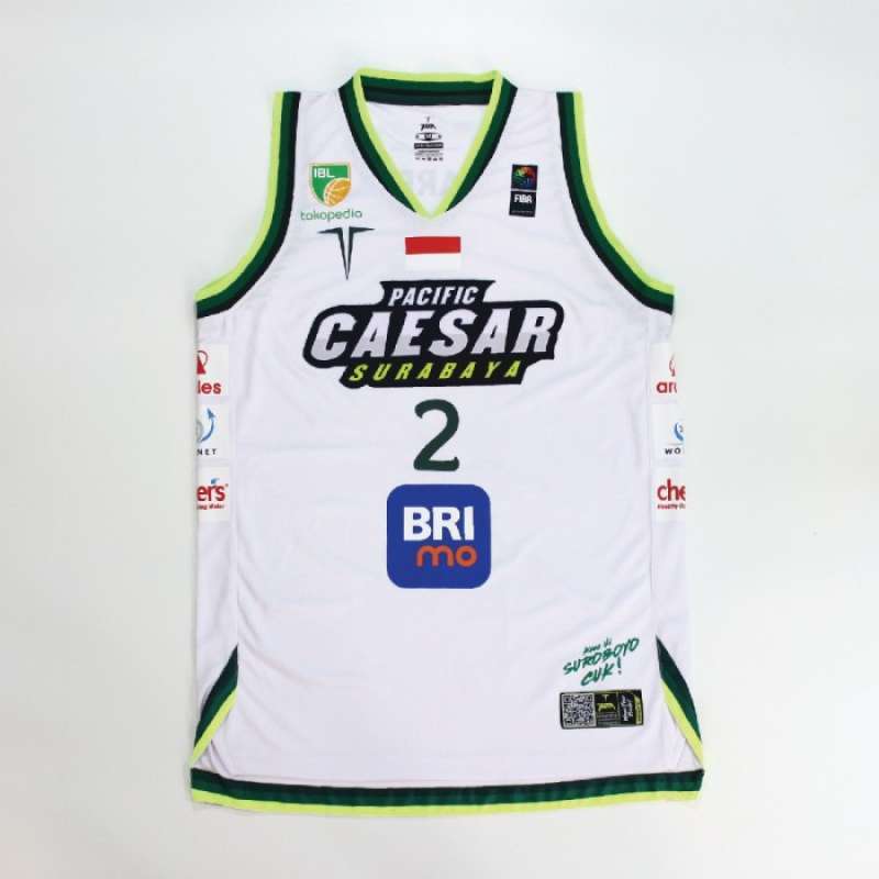 Jual Jersey Basket Atasan Pacific Caesar Surabaya Ibl 2024 Away Putih ...