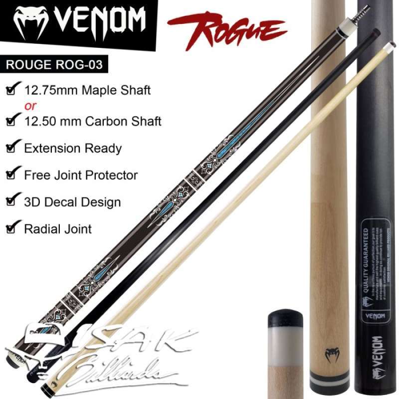 Jual Venom Rogue Rog-03 Pool Cue - Radial Maple Carbon Ext Stick ...