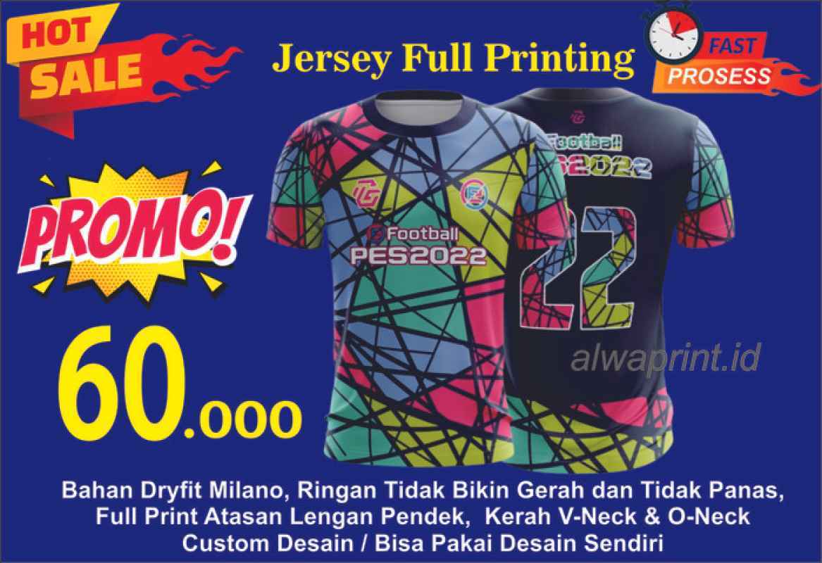 Jual Promo Jersey Custom Full Printing Satuan Murah Free Desain - Xs Di ...