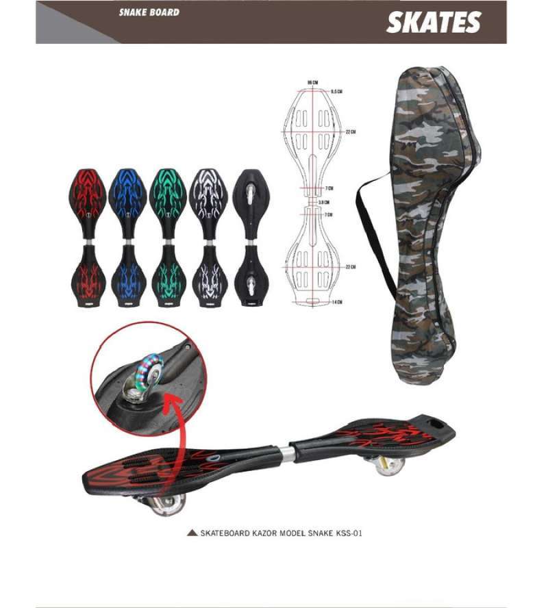 Jual Snake Board Goyang Swayboard Snakeboard Waveboard Skater Ripstick ...