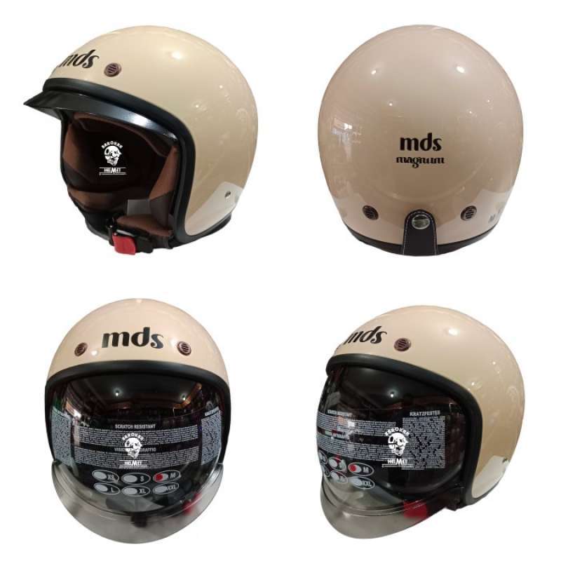 Jual Helm Mds Magnum Solid Putih Original - L Hitam Doff Di Seller ...
