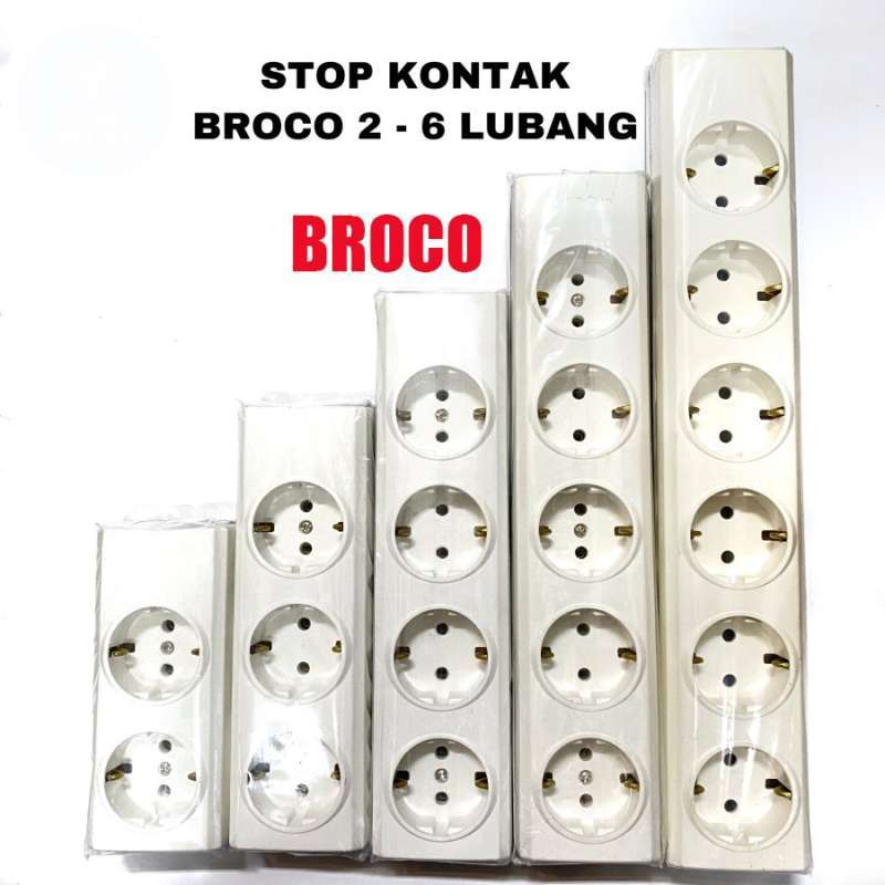 Promo Stop Kontak Broco 2 3 4 5 6 Lubang / Terminal / Colokan Listrik ...