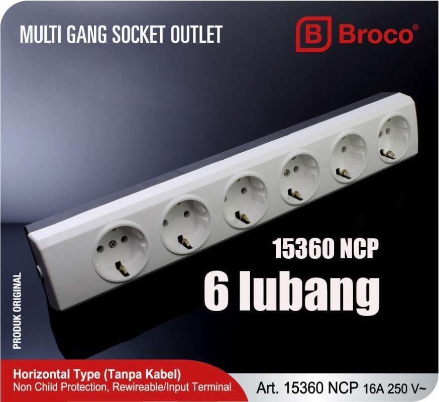 Promo Stop Kontak Broco 2 3 4 5 6 Lubang / Terminal / Colokan Listrik ...