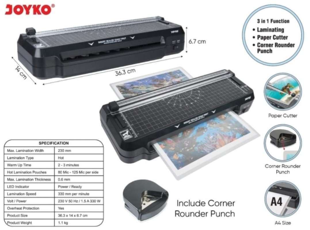 Jual Mesin Laminating Joyko Lm 06 Ukuran F4 & A4 / Laminator & Paper ...