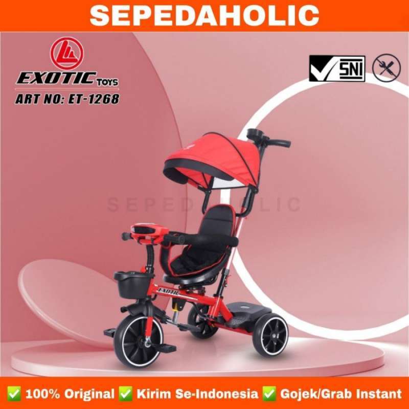 Promo Sepeda Roda Tiga 3 Exotic Et 1268 Kursi Putar Tricycle Stroller ...
