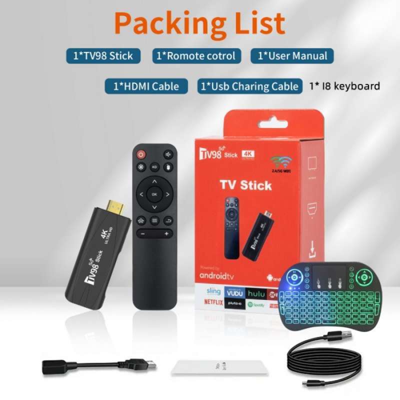 Jual Yt2 2024 Smart Tv Stick Tv98 4k 5g Wifi 8gb+128gb Android 12.0 Hd - 2gb+16gb+i8 Di Seller ...