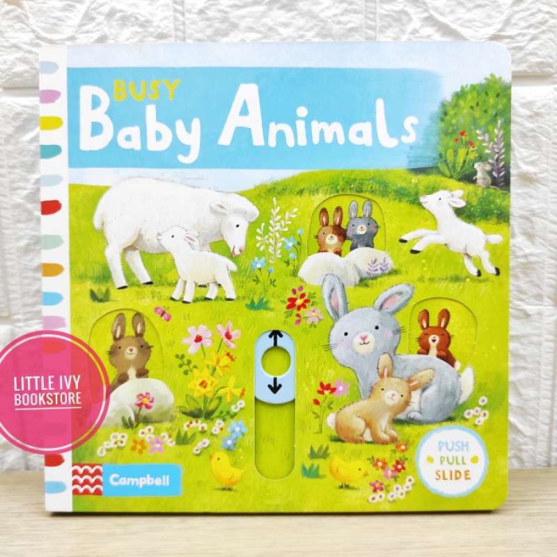 Promo Campbell Books Busy Baby Animal. Push Pull Slide Board Book ...