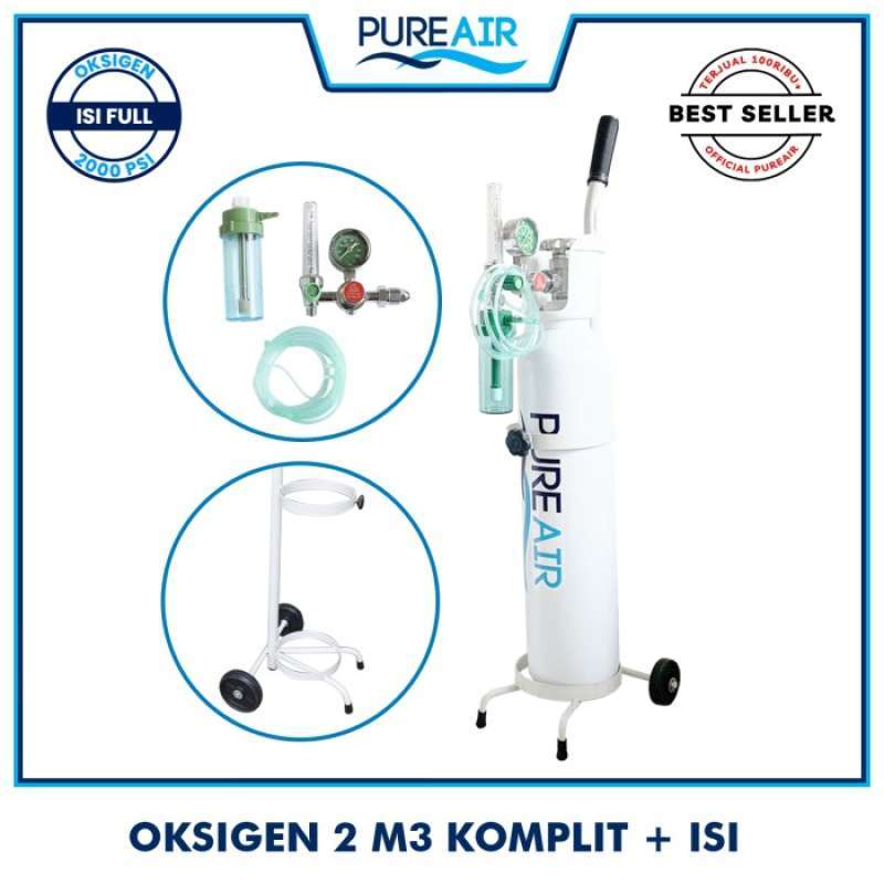 Promo Tabung Oksigen 2m3 Set Komplit 4in1 (tabung+regulator+selang+troli) Diskon 23% Di Seller ...