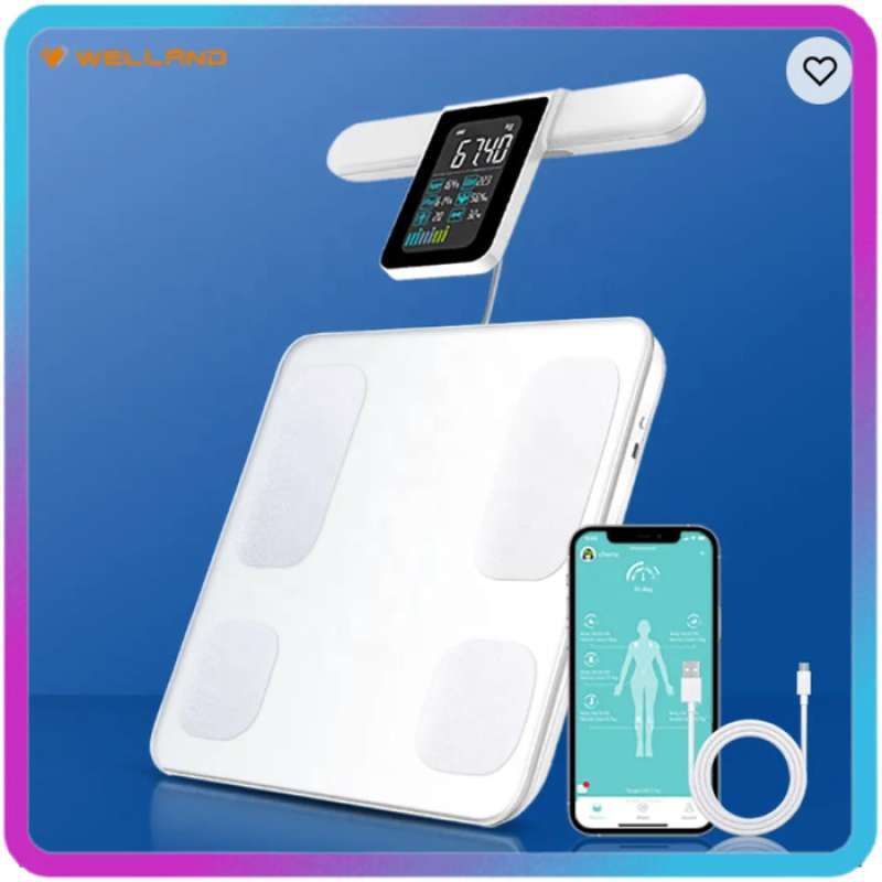 Promo Welland Smart Pro Bioimpedance Scale 8 Electrodes Bmi Body Fat Scale Diskon 23% Di Seller ...