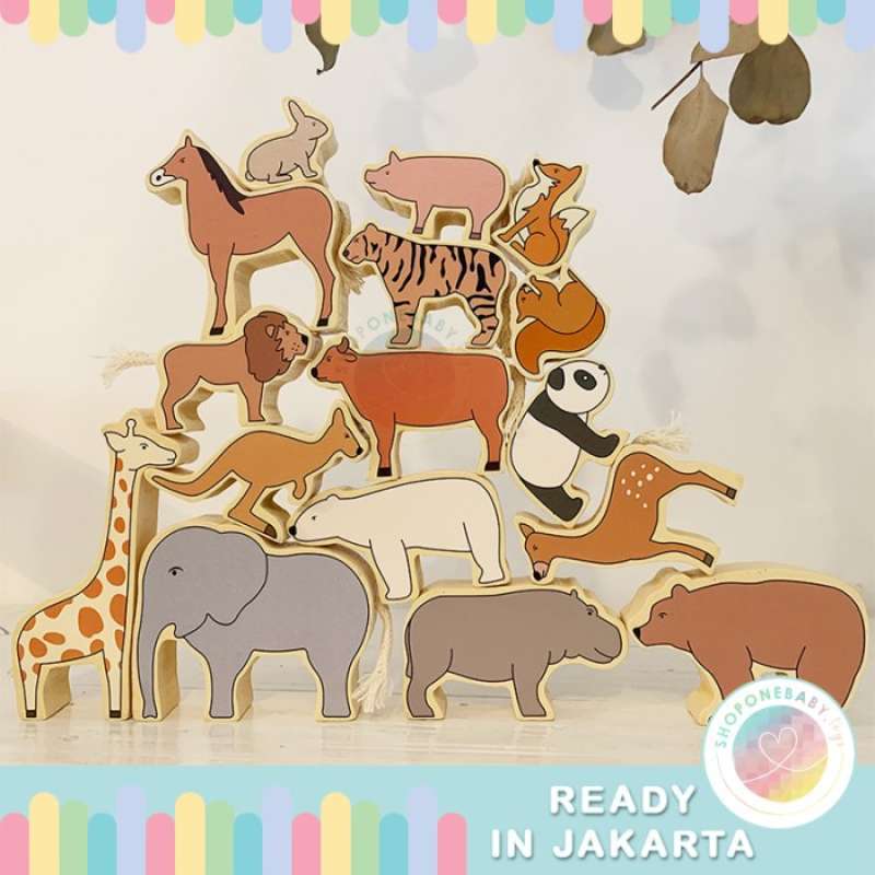 Promo Mainan Edukasi Susun Balok Susun Hewan Fun Zoo Animal Stacking Diskon 23% Di Seller ...