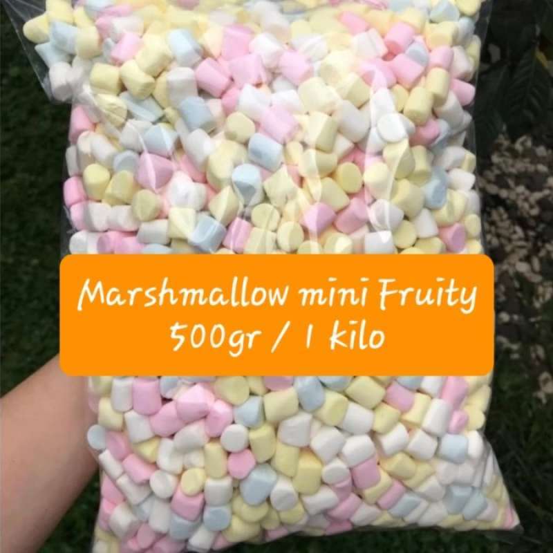 Jual Marshmallow Mini 500gr 1 Kg Marshmallow Fruit Mini Snack Sugar ...