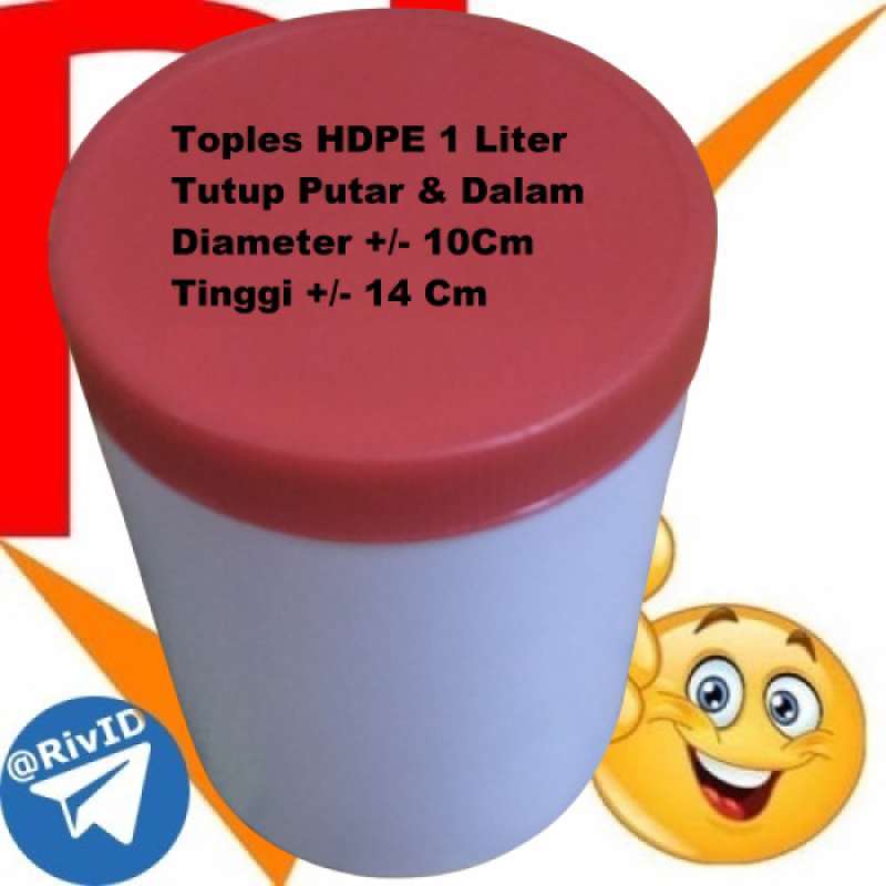 Jual Toples Hdpe 1000ml 1l Jar Tabung Plastik Putih 1 L Serbaguna 1000 Ml - Tutup Merah Di ...