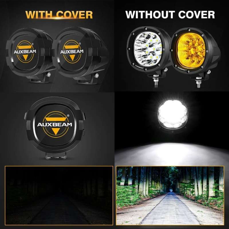 Promo Auxbeam 4 Inch Round Led Pod Lights Black Cover Light Shield ...