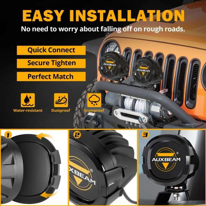 Promo Auxbeam 4 Inch Round Led Pod Lights Black Cover Light Shield ...