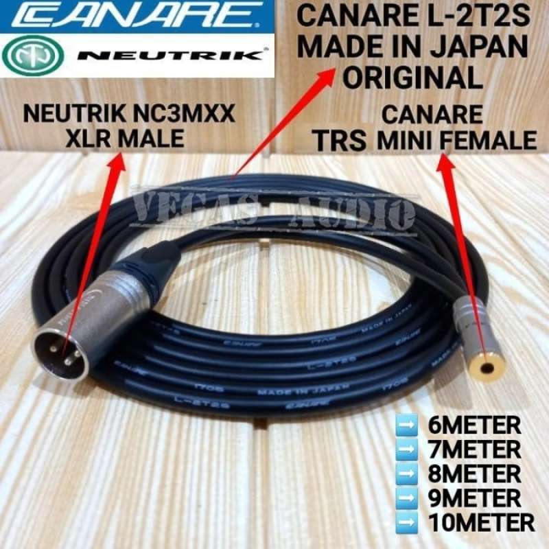 Promo Kabel Canare Original Jack Neutrik Xlr Male To Trs Mini Female 6m ...