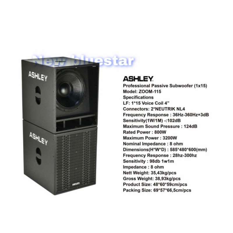 Promo Subwoofer Ashley Pasif Zoom 115 Original Sub Passive 15 Inch ...