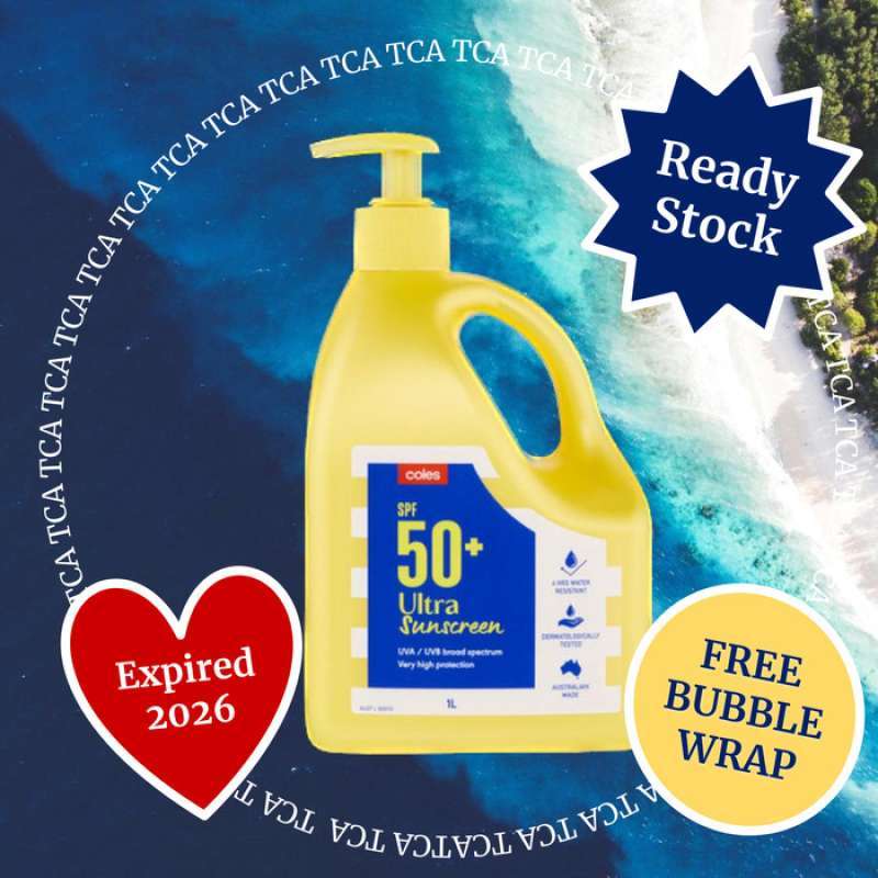 Jual Coles Spf 50+ Sunscreen Ultra Pump 1l, 1 Liter, 1000ml Di Seller ...