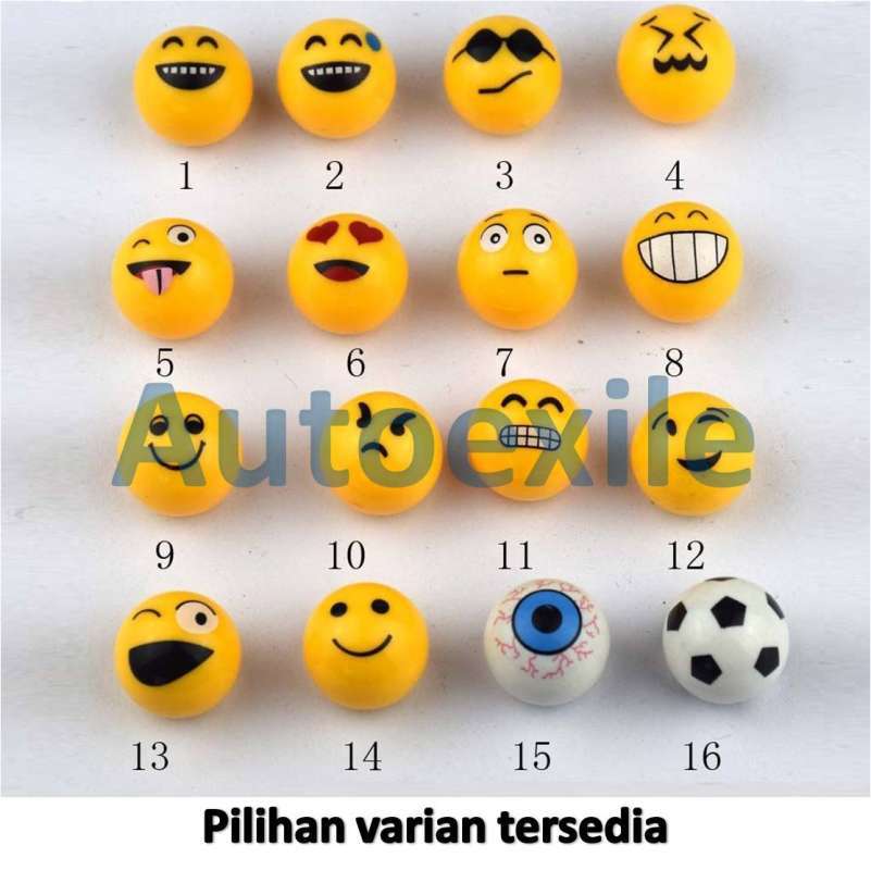 Jual Tutup Pentil Ban Bola Emoticon Premium Ball Tire Valve Cap ...