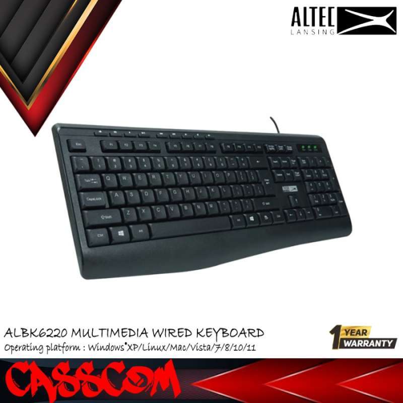 Jual Altec Lansing Keyboard Usb Wired Albk6220 Multimedia Silent Design ...