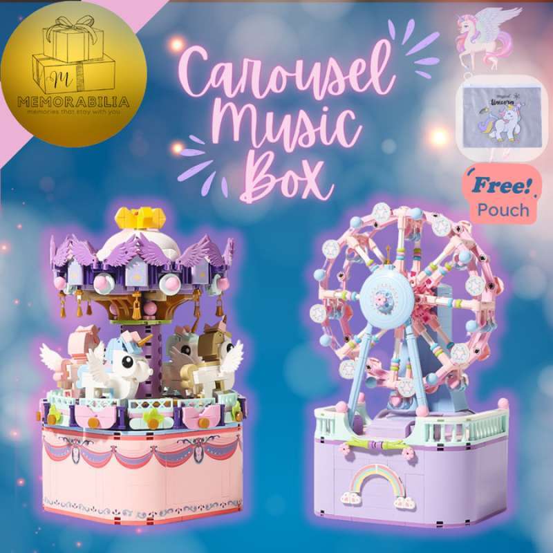 Jual Kotak Musik Carousel Ferris Wheel Balok Susun Mainan Anak Hadiah ...