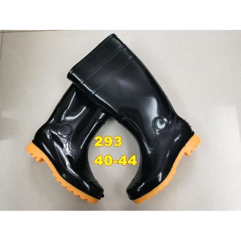 Jual Sepatu Boots Karet Boot Hitam Pria Kerja Safety Proyek Bot Panjang ...