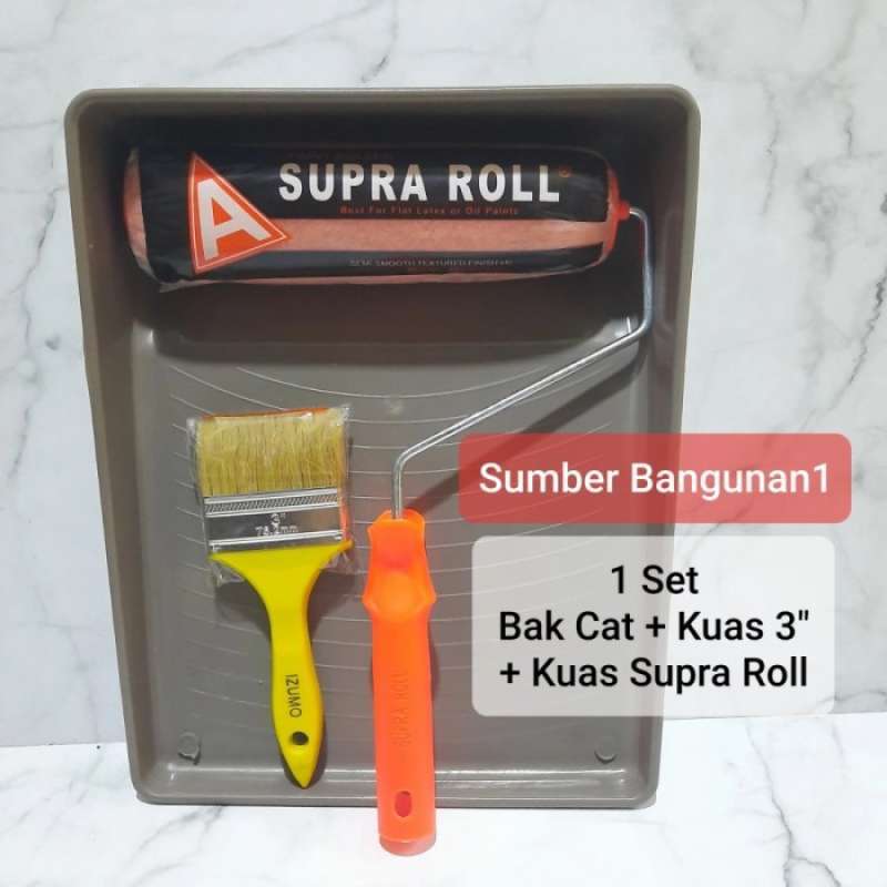 Jual Bak Cat 1 Set + Supra Roll Rolset + Kuas Cat Tembok 3 Inch Roller ...
