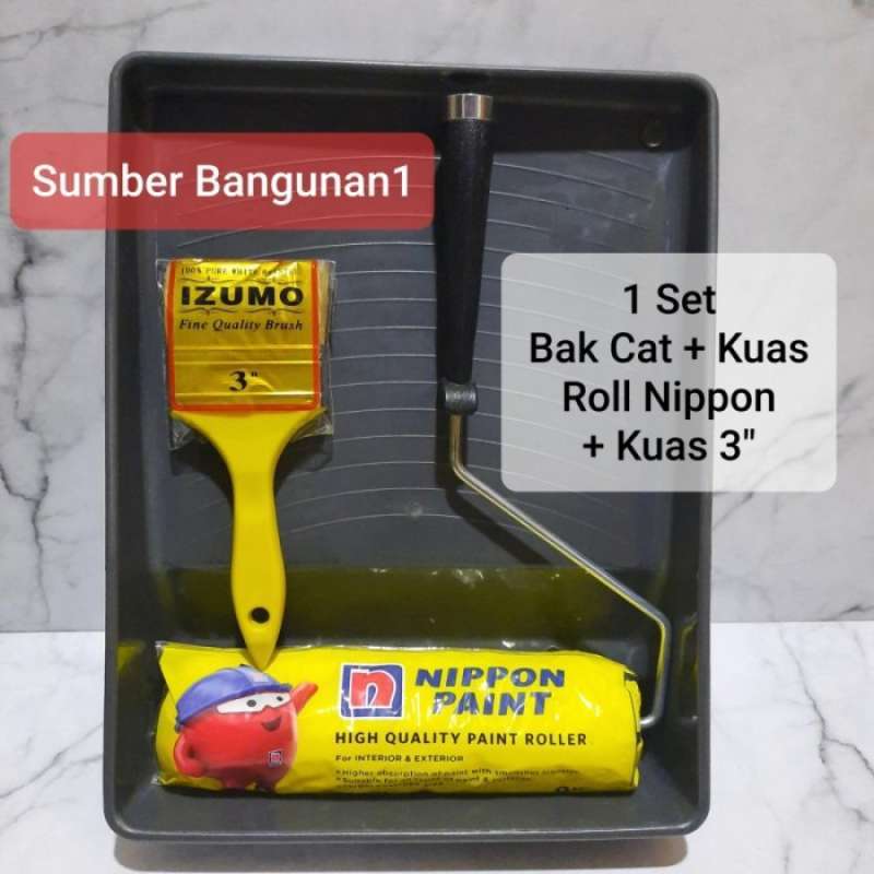Jual Bak Cat 1 Set + Supra Roll Rolset + Kuas Cat Tembok 3 Inch Roller ...