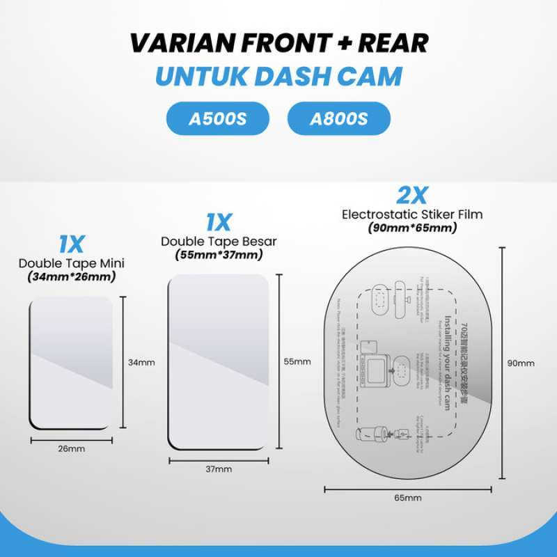 Jual 70mai Dash Cam - Electrostatic Sticker Film & Double Tape - Tpack ...