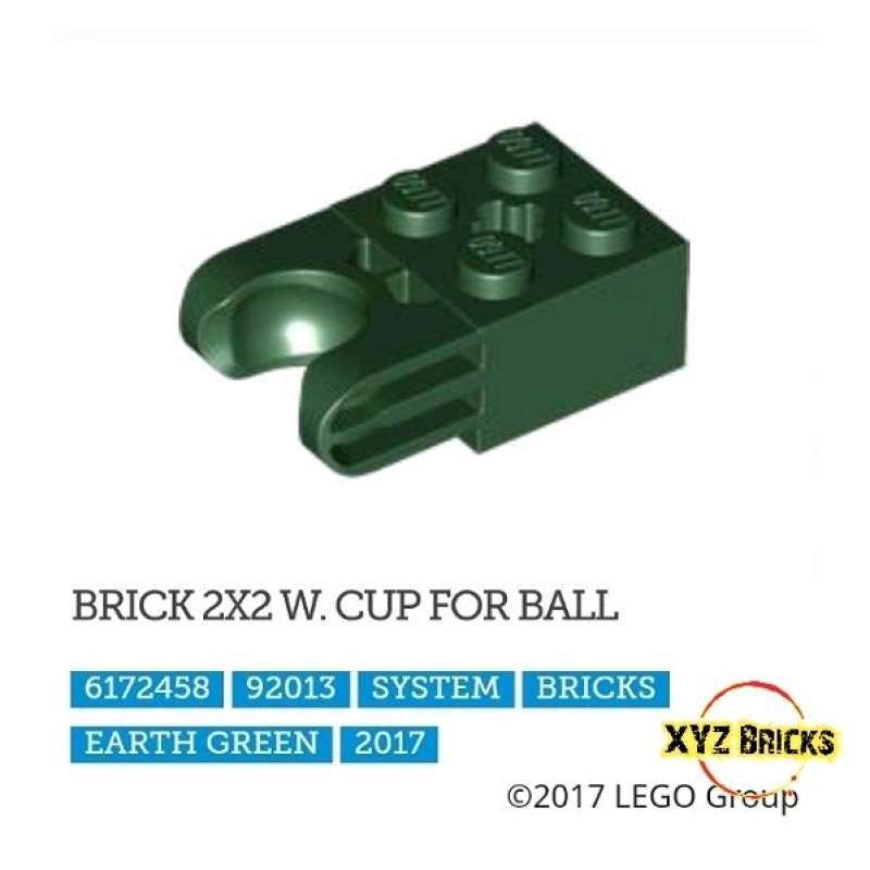 Jual Lego Parts 6172458 - Brick 2x2 With Cup For Ball Earth Green Di ...