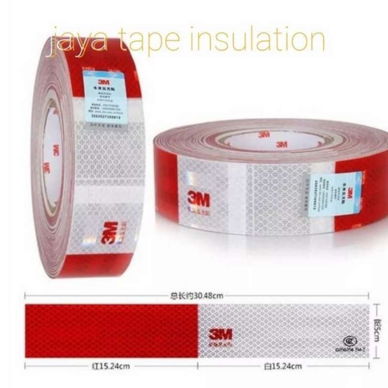 Promo Stiker Reflector 3m Merah Putih 5 Cm X 45m -skotlet Reflective 3m ...
