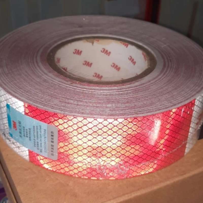 Promo Stiker Reflector 3m Merah Putih 5 Cm X 45m -skotlet Reflective 3m ...
