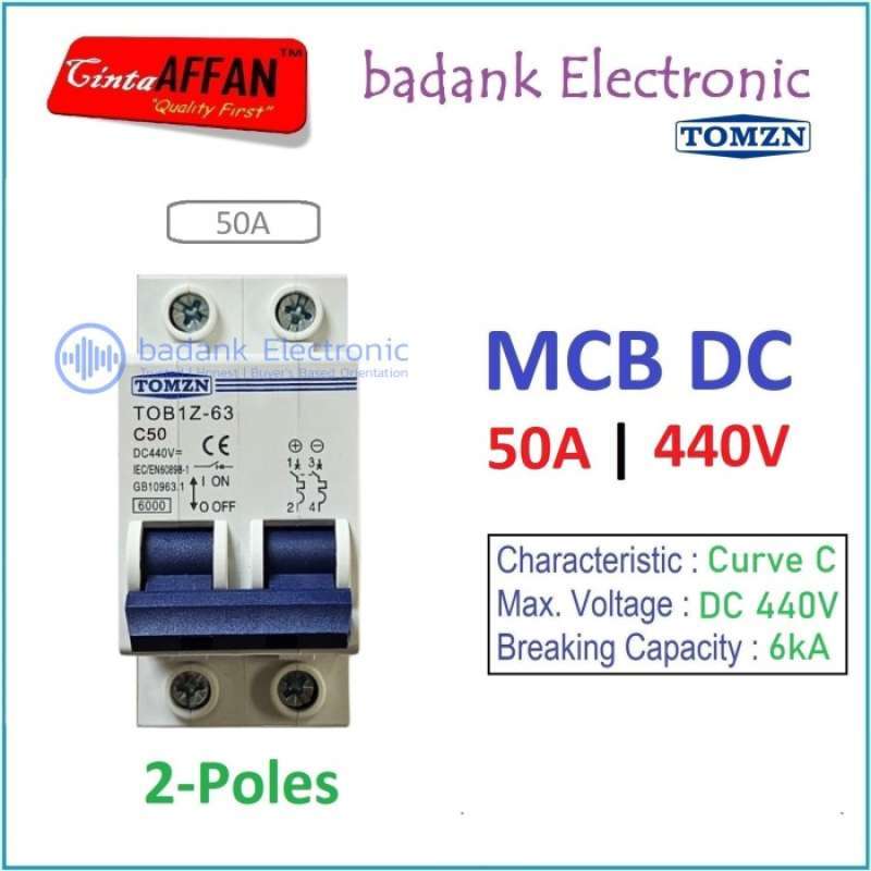 Jual Mcb Dc C50 50a 440v 2p Circuit Breaker Solar Pv Panel Surya Plts ...