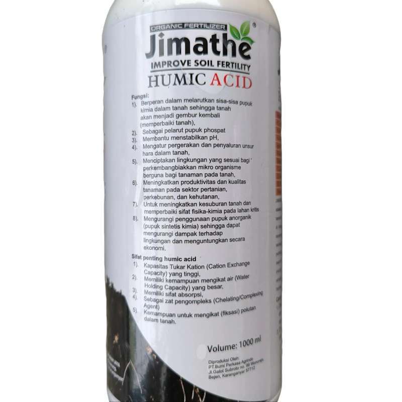 Jual Pupuk Organik Humic Acid + Fulfic Acid Jimathe 1 Liter Di Seller ...