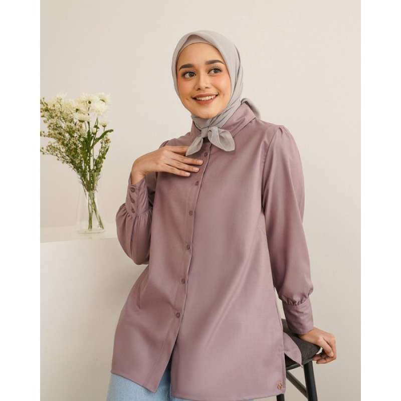 Jual Geulis.id Gisella Top Basic Color Kemeja Putih / Kemeja Kerja Di ...
