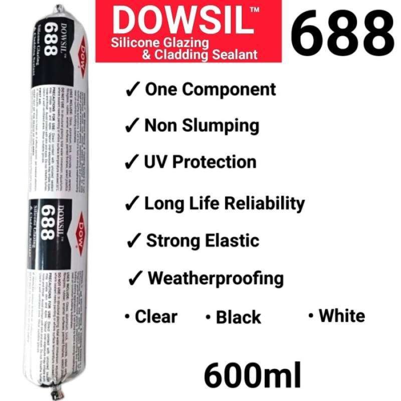 Jual Lem Silikon Sosis Dowsil 688 Silicone Sealant Sausage Neutral ...