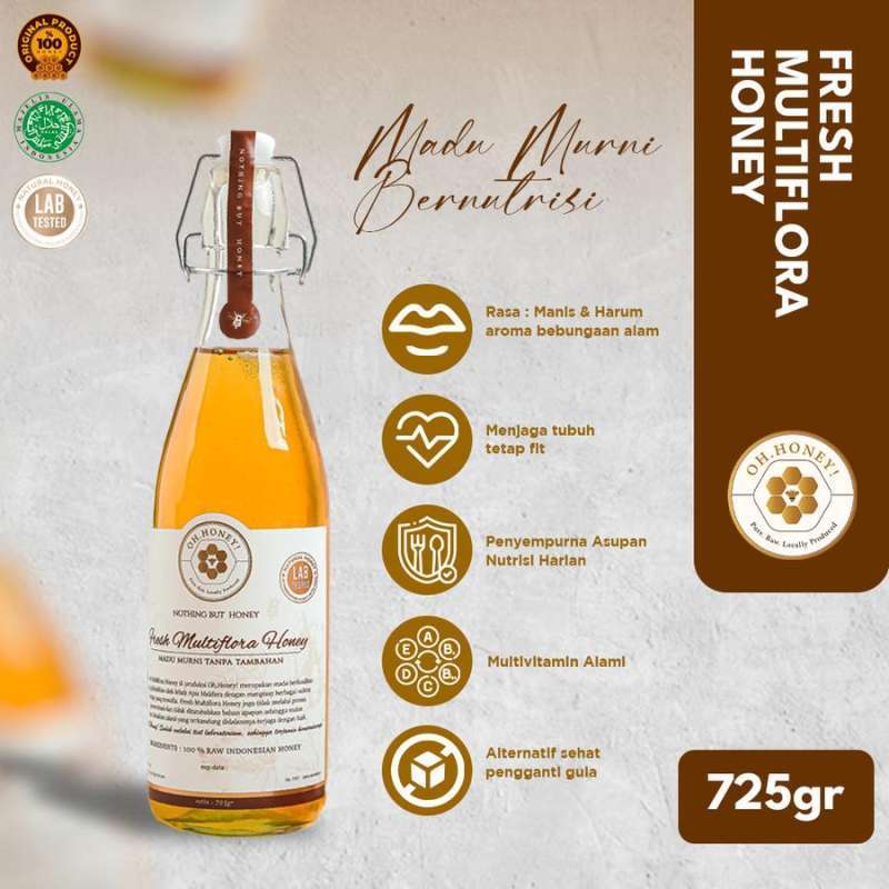Jual Fresh Multiflora Honey - 100% Madu Murni Nektar Bunga - 725 Gr Di ...