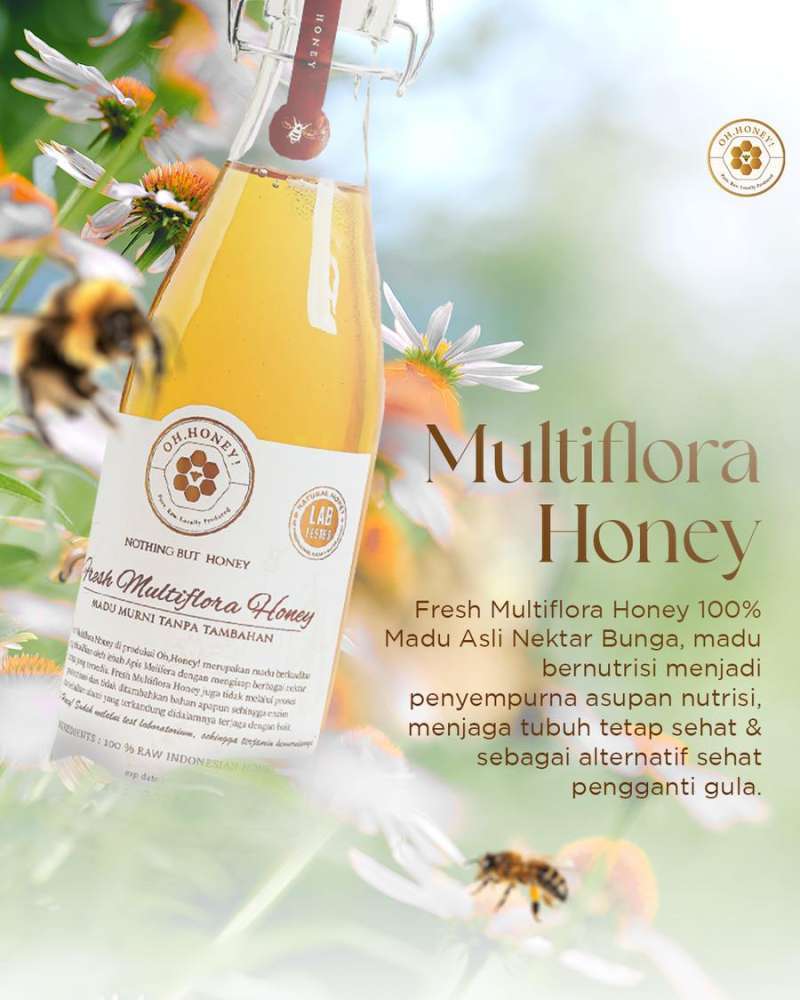 Jual Fresh Multiflora Honey - 100% Madu Murni Nektar Bunga - 725 Gr Di ...