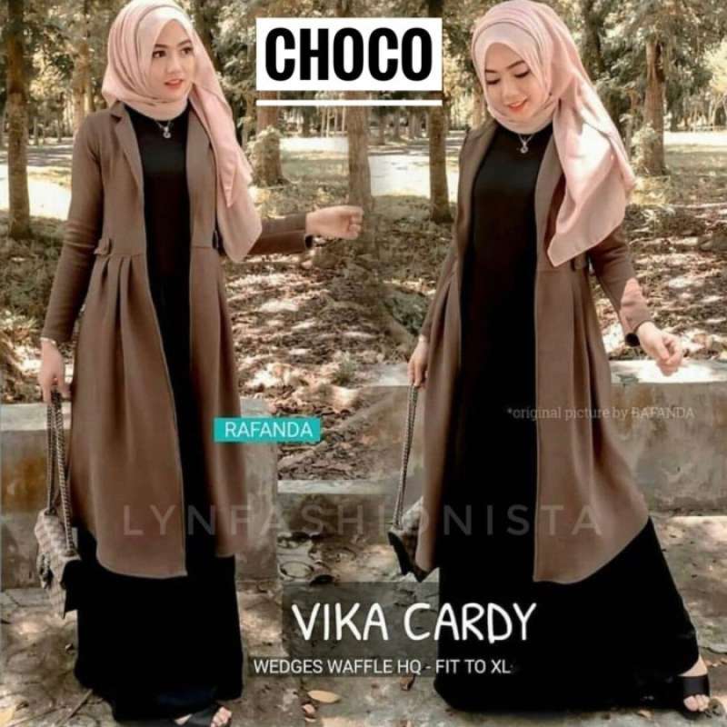 Jual Long Outer Cardigan Wanita Muslimah/outer Murah/vika - Grey Di ...