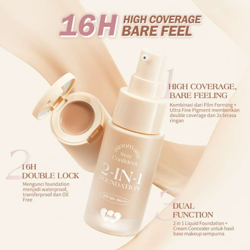 Promo Barenbliss Bloomatte Stay Confident 2-in-1 Foundation Spf50+ Pa+++ 20ml+1g | Liquid ...