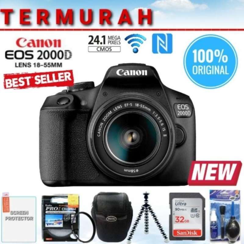Promo Kamera Dslr Canon Eos 2000d + Lensa 18-55mm (produk 100% Original ...