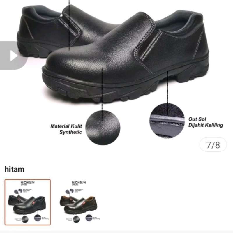 Jual Sepatu Safety Pria Ujung Besi Sepatu Kerja Proyek Lapangan - Hitam ...