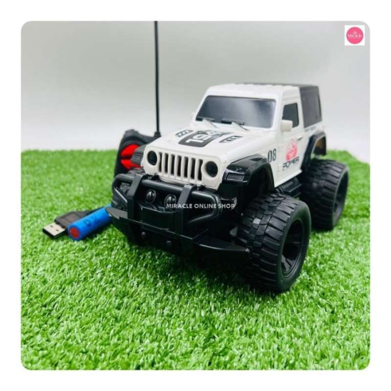 Promo Mainan Mobil Jeep Remote Control Offroad Baterai Cas Skala 1:16 - Rc Jeep 08 Putih Cas ...