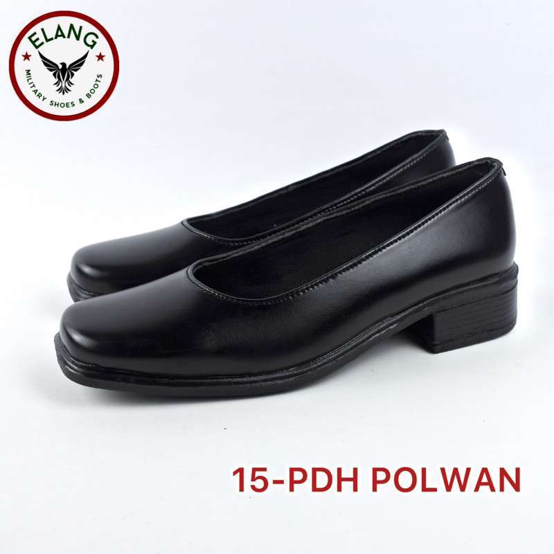 Promo Bevera Sepatu Pdh Polwan Dinas 3cm Dinas Kulit Sintesis - Hitam ...
