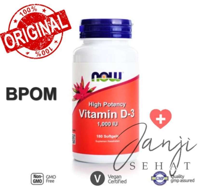 Promo Now Vitamin D3 1000 Iu High Potency 180 Softgels Diskon 23% Di Seller Tummy Store - Meruya ...