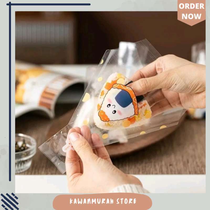 Jual Plastik Segitiga Bungkus Onigiri / Wrapper Plastik Kimbap Sushi 10 ...
