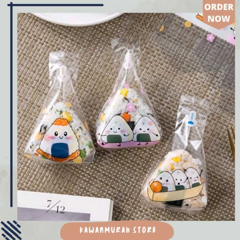 Jual Plastik Segitiga Bungkus Onigiri / Wrapper Plastik Kimbap Sushi 10 ...