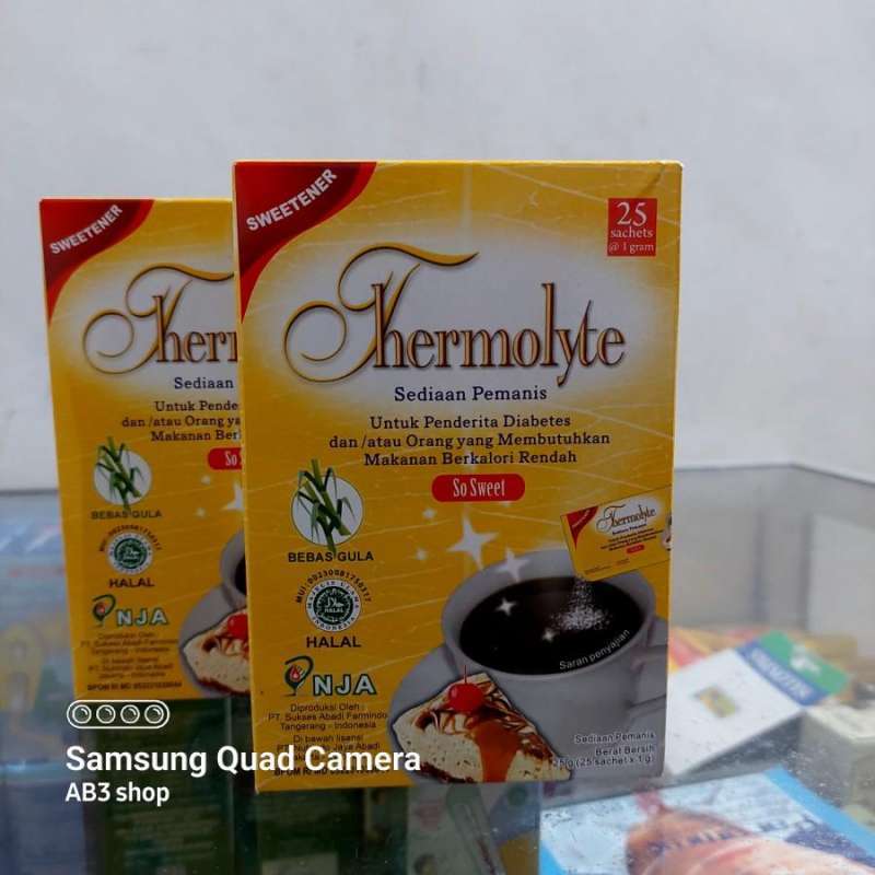 Jual Thermolyte Diet Sugar 25 Sachet / Termolite / Termolyte 1 Gram ...