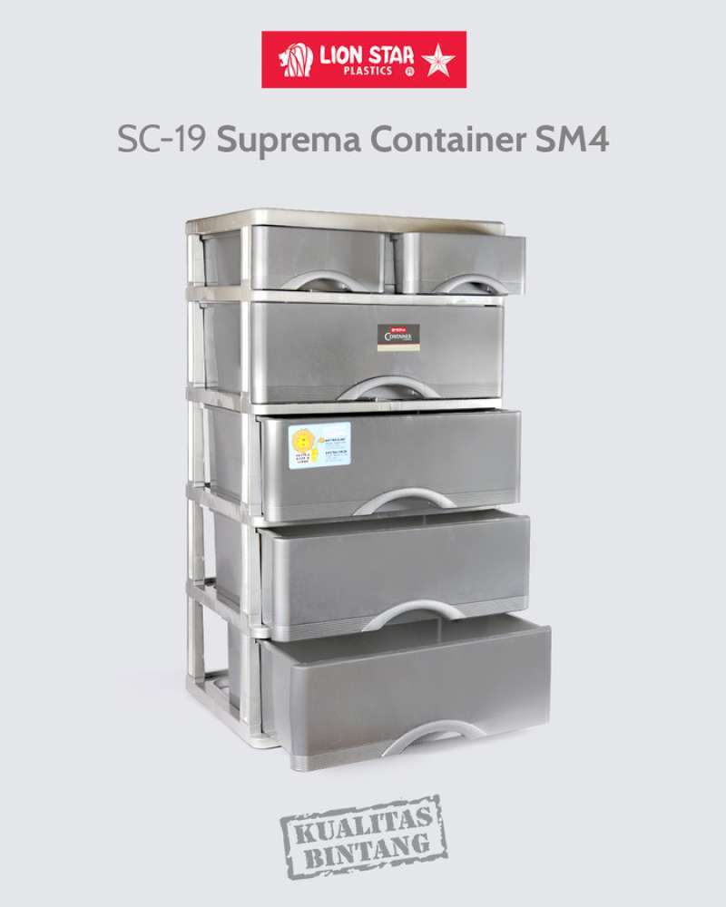 Promo Lion Star Lemari Pakaian Baju Rak Laci Suprema Container Plastik Tebal Baru - Sc-20 Sm5 ...